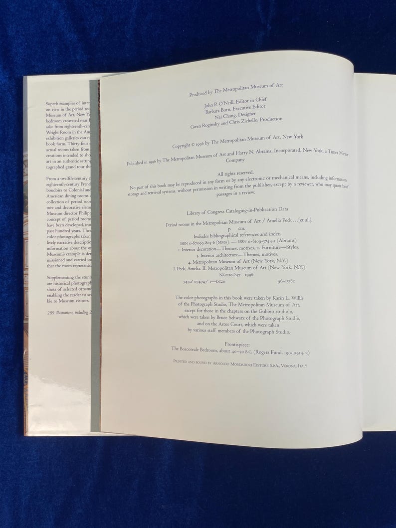 1996 Period Rooms in the Metropolitan Museum of Art Book - Etsy