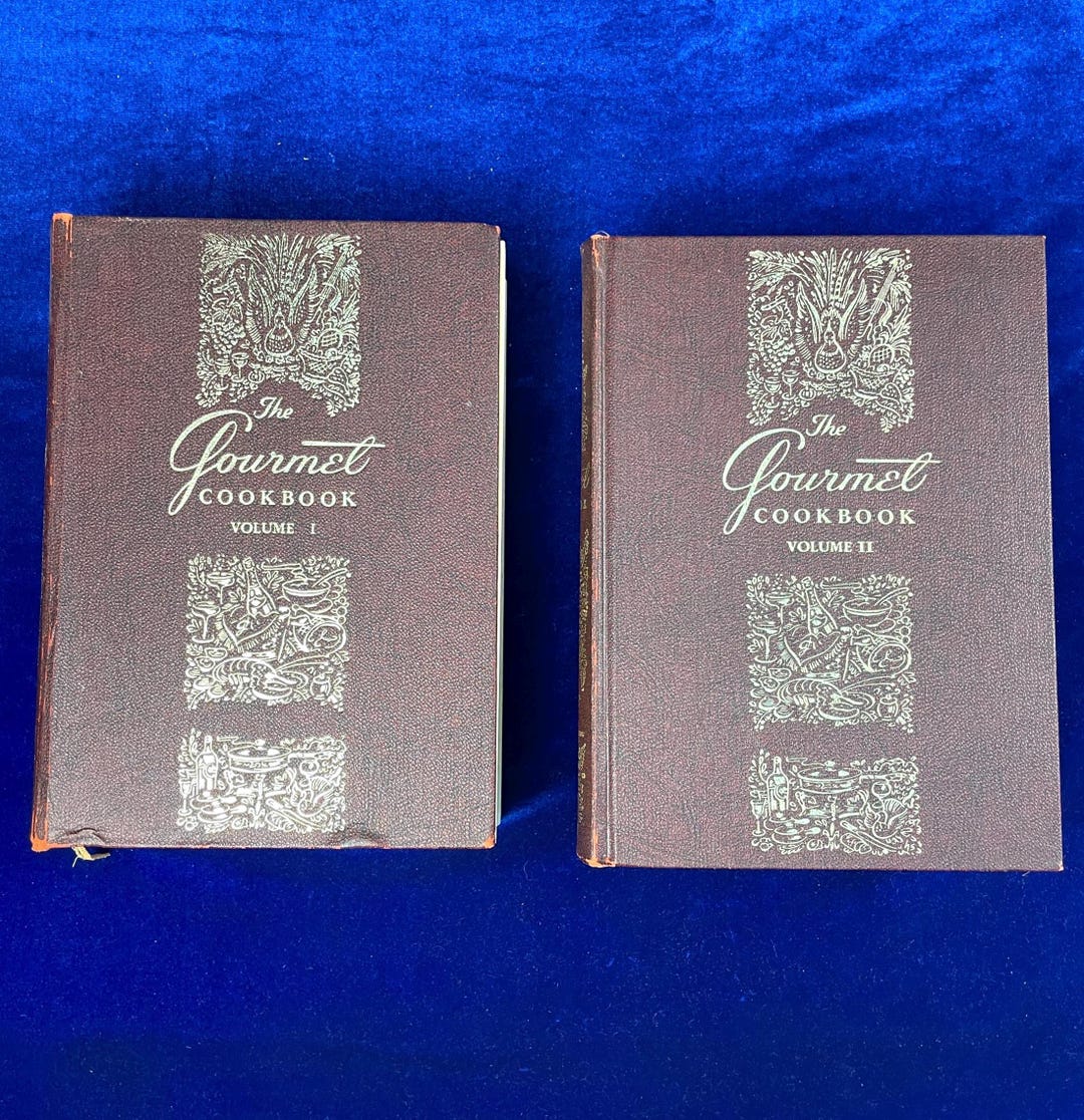 1950 Gourmet Cookbook: Volumes I & II - Vintage Illustrated Hardcover ...
