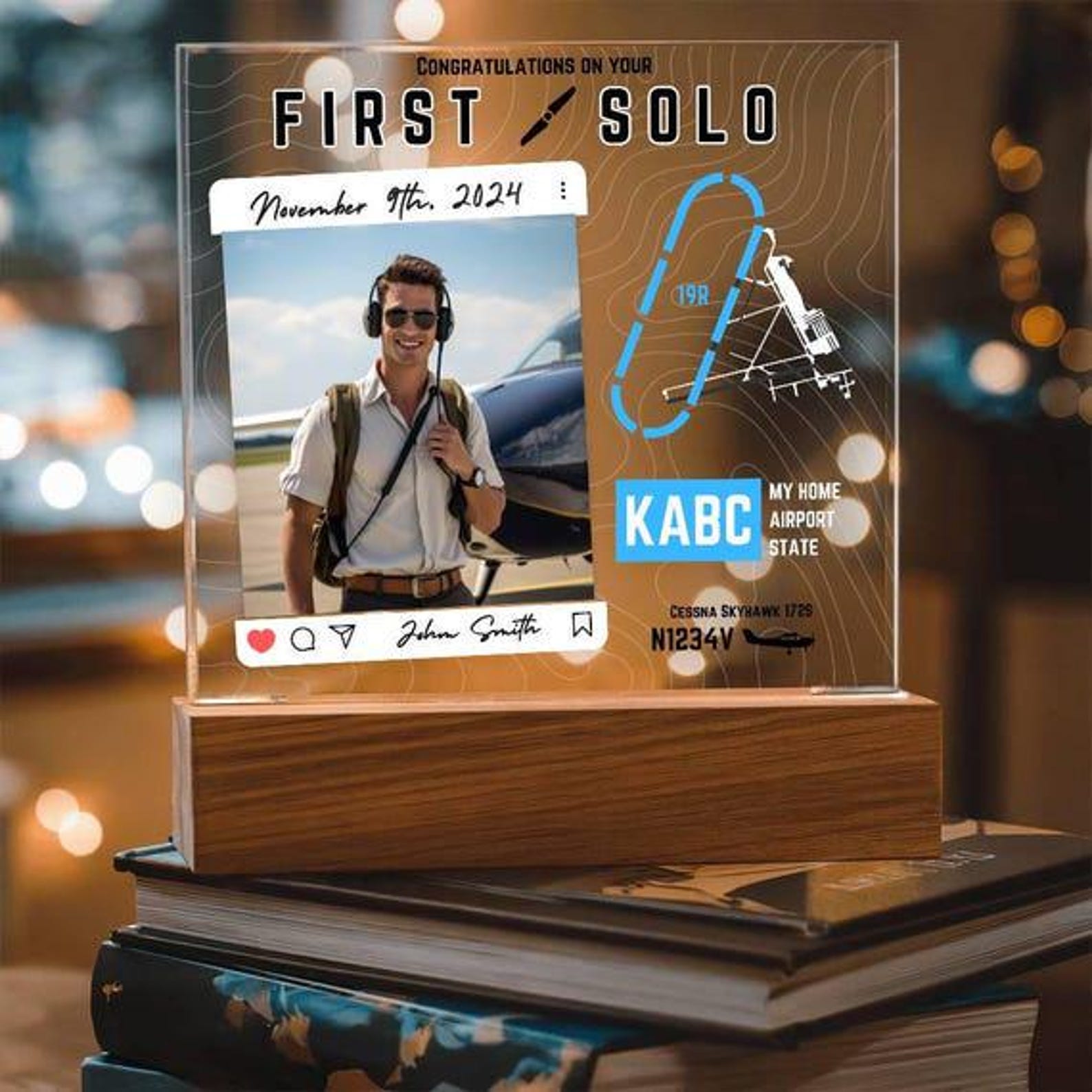 First Solo Flight Plaque | Unique Gift for Student Pilots & Women ...