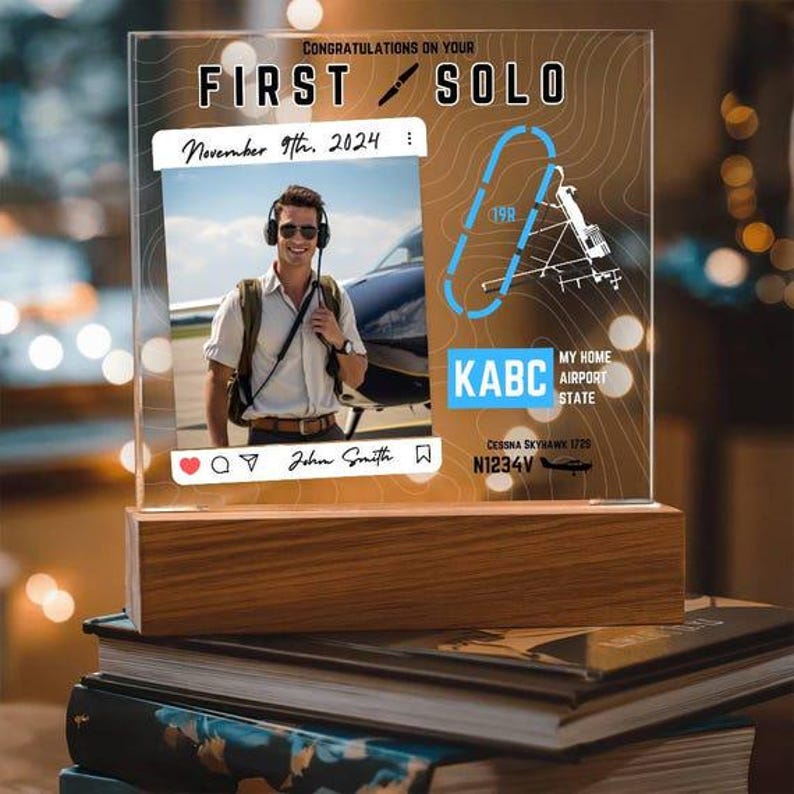 First Solo Flight Plaque | Unique Gift for Student Pilots & Women ...