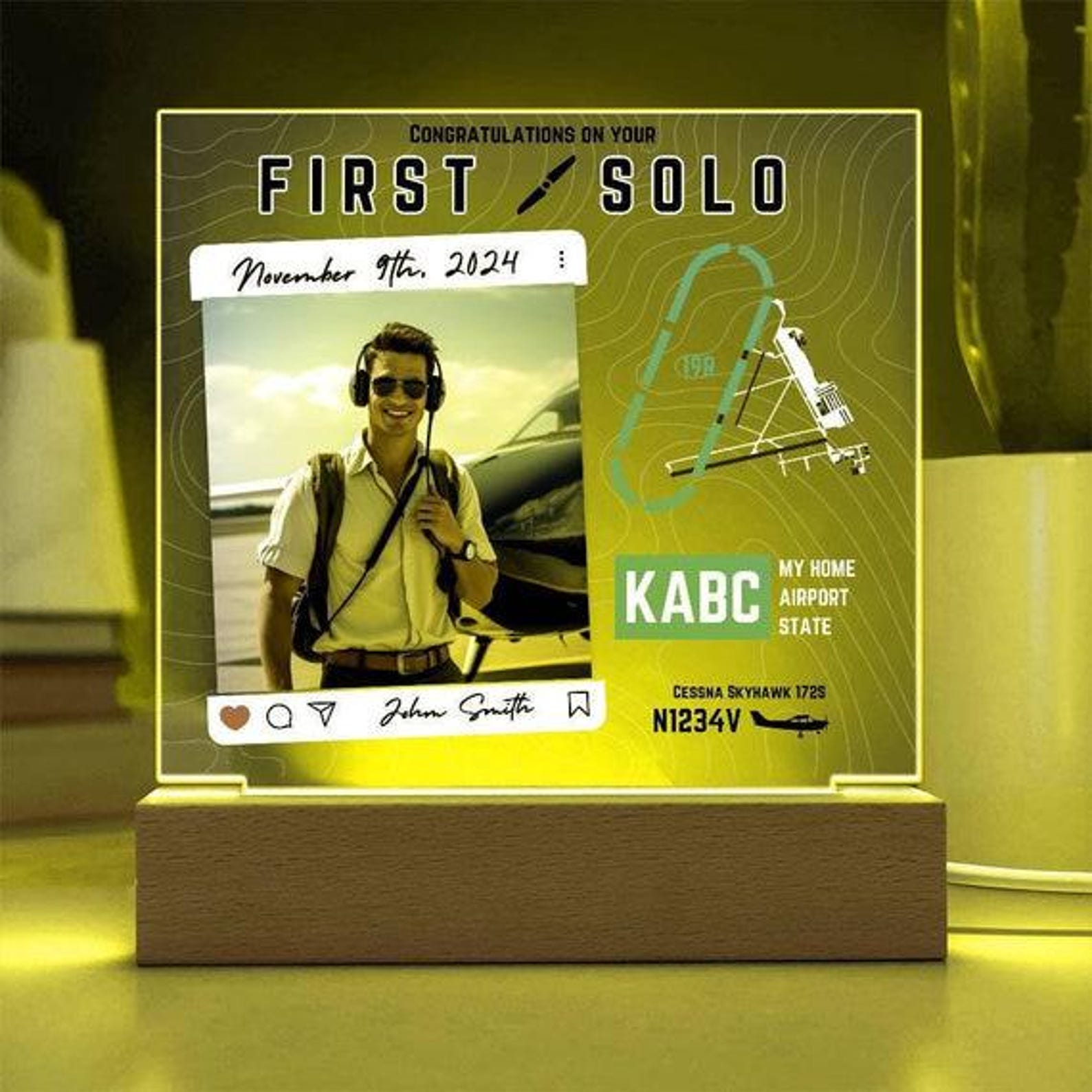 First Solo Flight Plaque | Unique Gift for Student Pilots & Women ...
