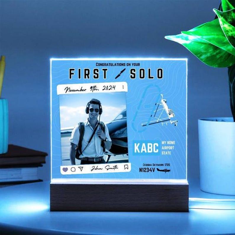 First Solo Flight Plaque | Unique Gift for Student Pilots & Women ...