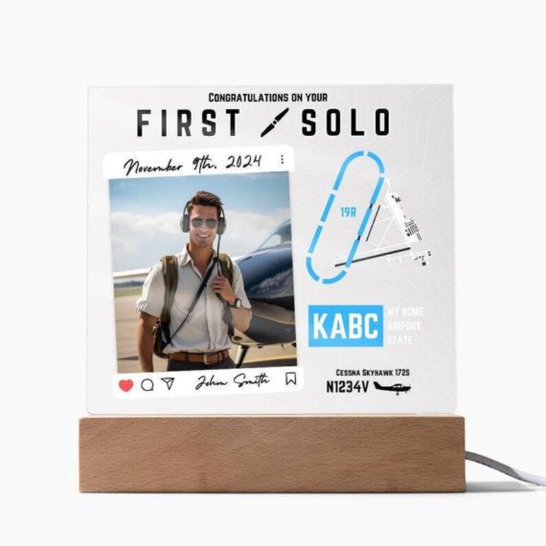 First Solo Flight Plaque | Unique Gift for Student Pilots & Women ...