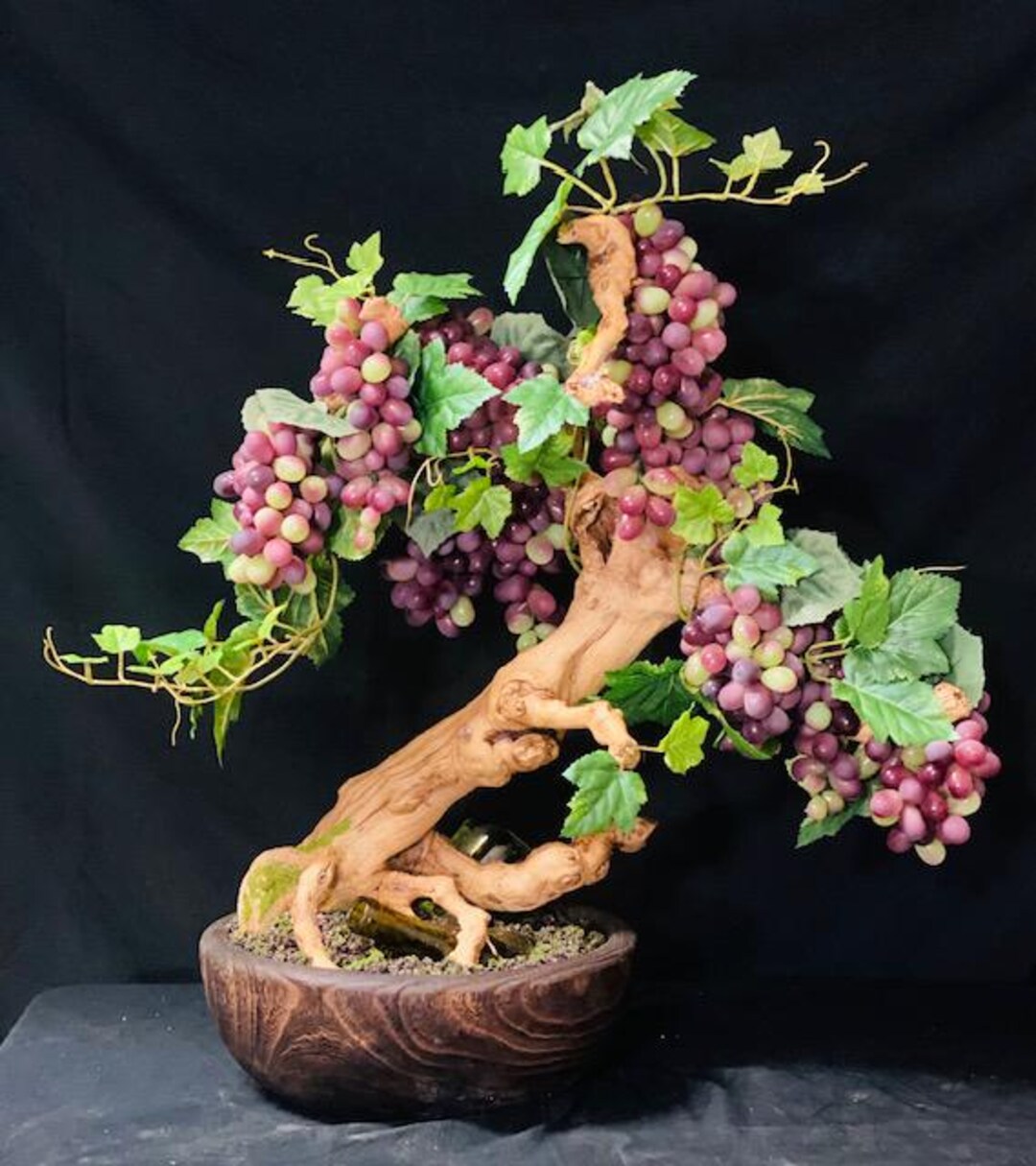 Bonsai Artificial Bonsai Grape Tree Grape Vine Indoor Plant Faux Tree ...