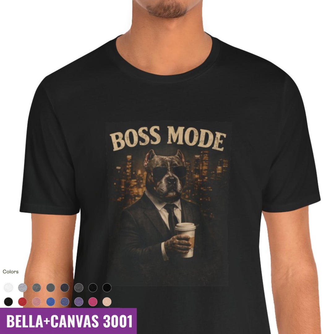 Boss Mode Pitbull Dog Shirt, Funny Sunglasses Graphic Tee - Etsy UK