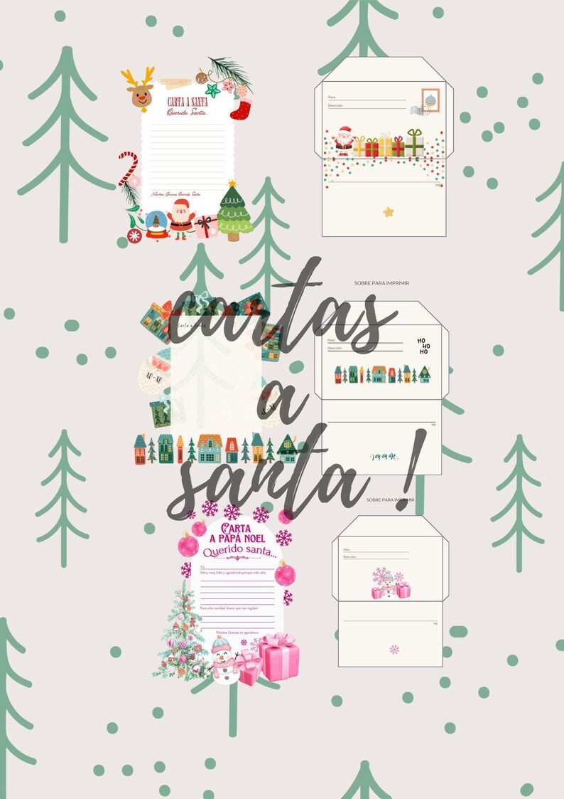Letter to Santa Printable Santa Wish List Letters Christmas Letter Easy ...