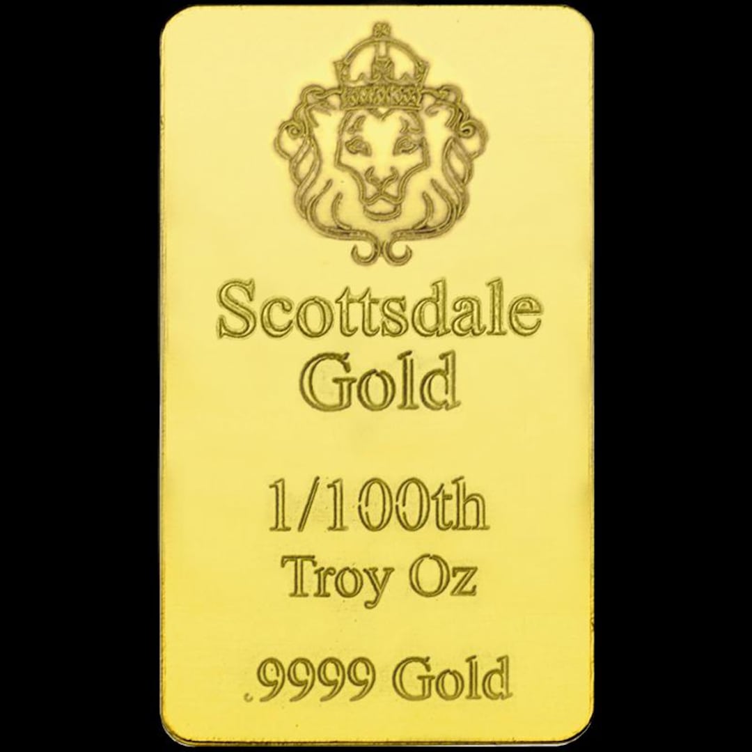Gold Bar, Pure Gold, Solid Gold, 1/100 Oz Scottsdale Gold Bar ...