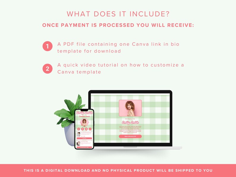 Girly Link in Bio Website Template: Green Pastel Canva Editable - Etsy