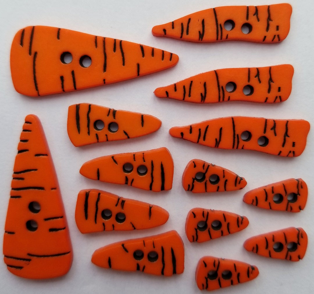Craft Buttons CARROT NOSES Christmas Snowmen Snowman Nose Food Veg ...