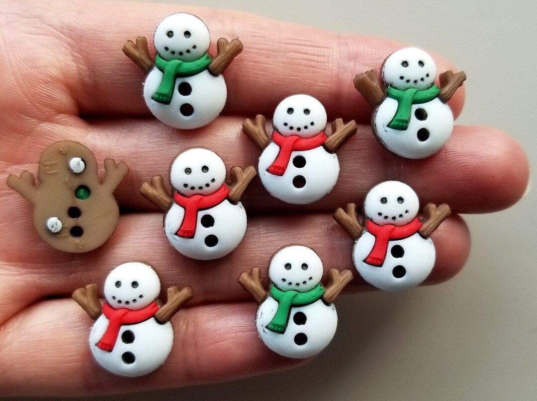 Craft Buttons SEW CUTE SNOWMEN Christmas Snowman Snow Winter Novelty ...