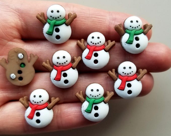 Craft Buttons SEW CUTE SNOWMEN Christmas Snowman Snow Winter Novelty ...
