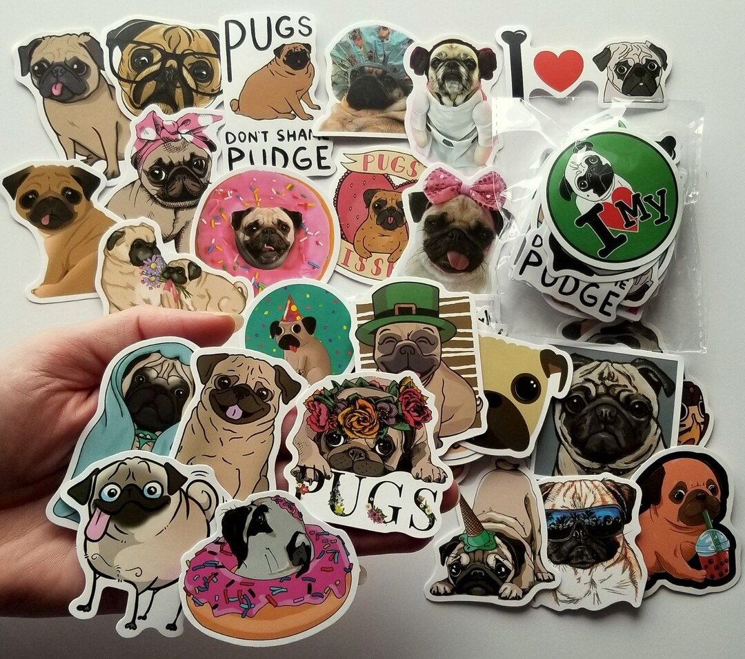 50 X Stickers PUG DOG Scrapbooking Card Making Craft Pet Pugs Animal ...
