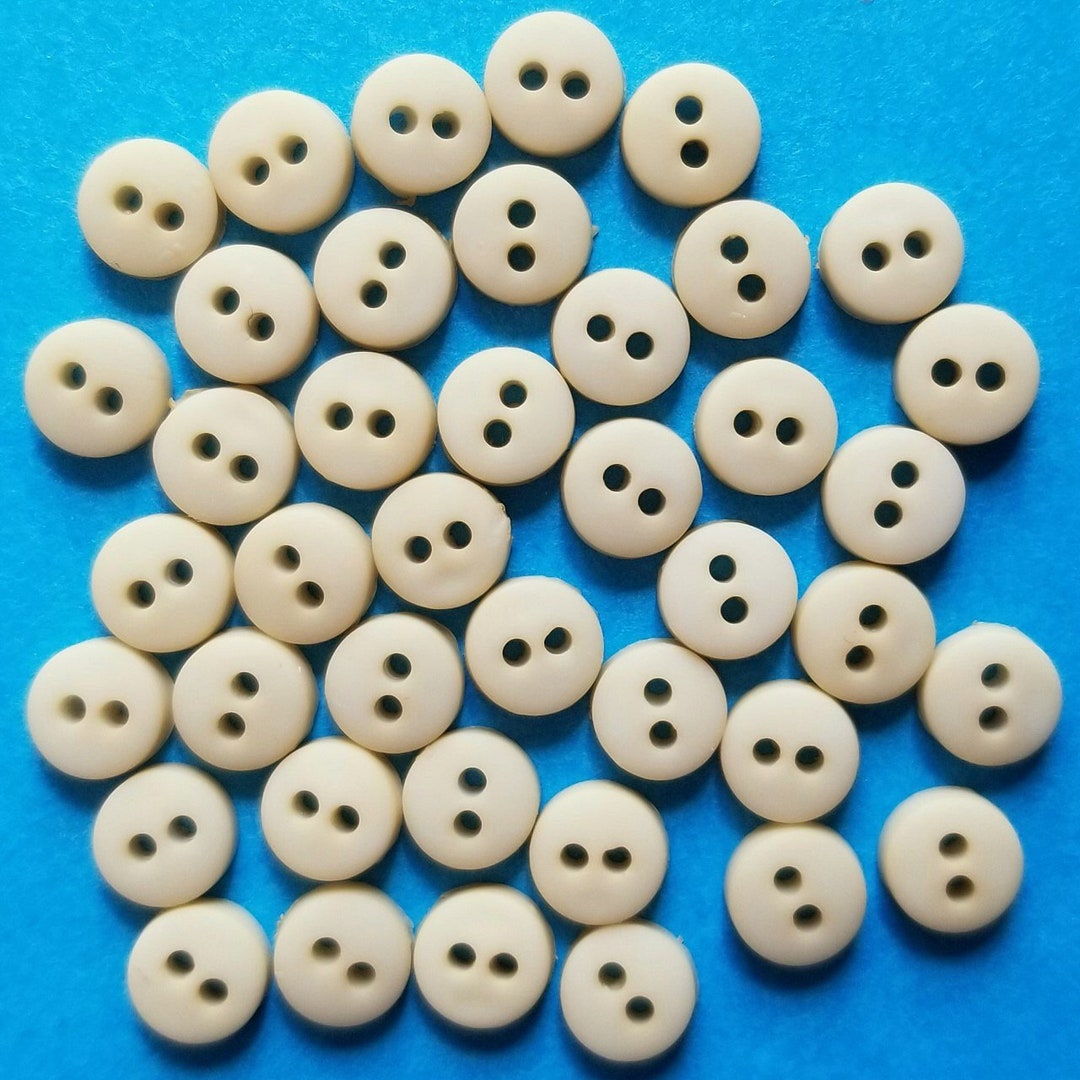 BG LINEN Tiny Round Craft Buttons Sewing Quilting Cream Beige Neutral ...