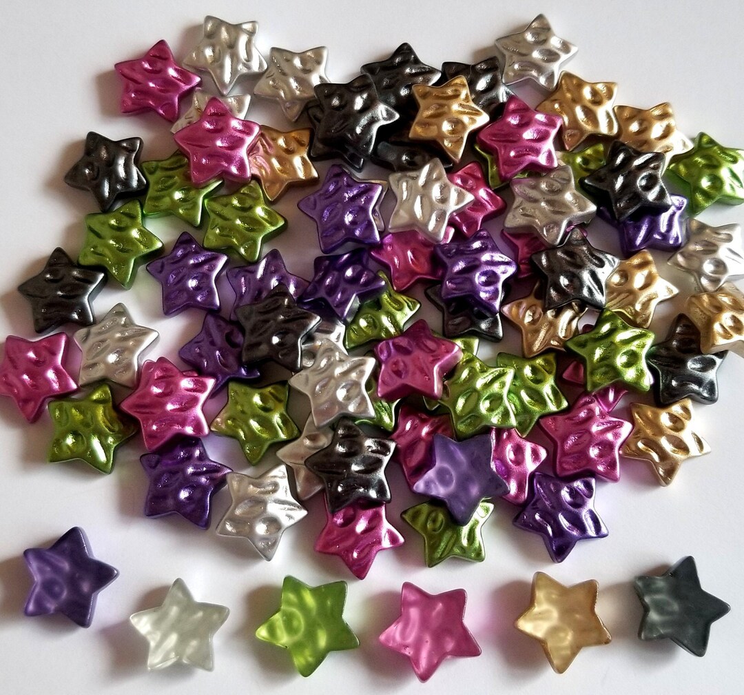 Resin Flat Backs SHINY METALLIC STARS Christmas Craft - Etsy