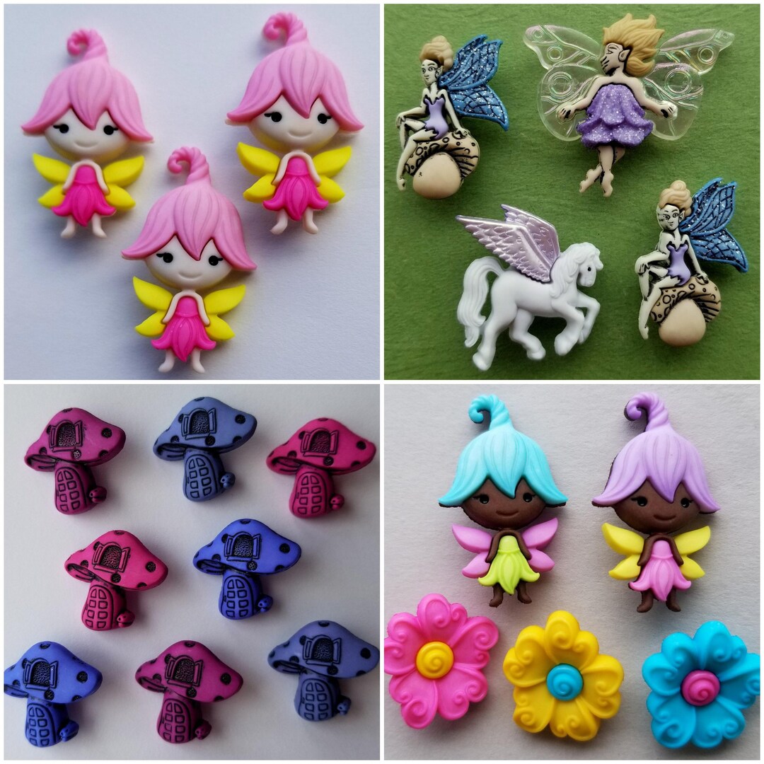 Craft Buttons FAIRY FAIRIES Fantasy Pegasus Magic Winged Horse ...