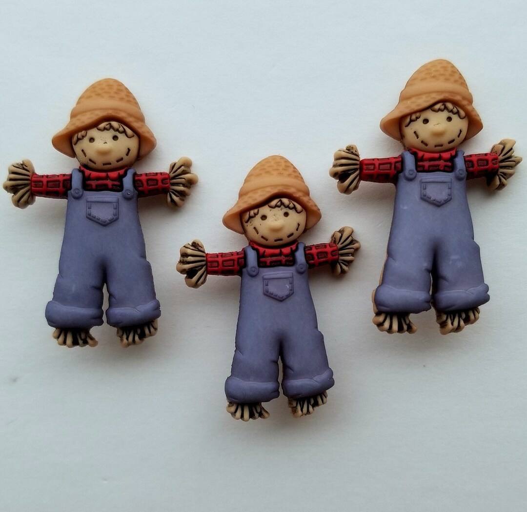 Dress It up Craft Buttons BLUE SCARECROW Farm Harvest Festival Hat Farm ...