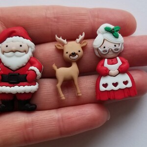 Craft Buttons MR and MRS CLAUS Father Christmas Santa Suit Reindeer ...