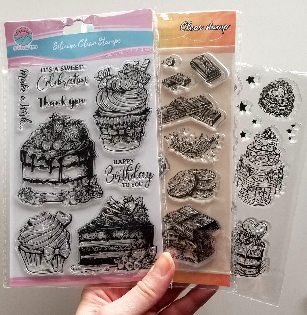 Clear Stamps CHOCOLATE CAKE COOKIES Wedding Cupcakes Sweet Candy ...