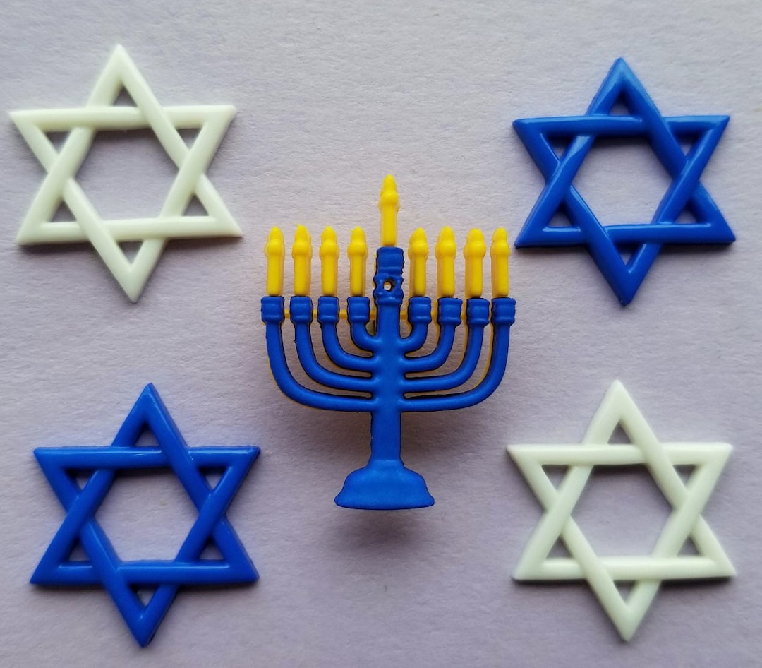 Craft Embellishments HANUKKAH Menorah Candle Star of David Jewish ...