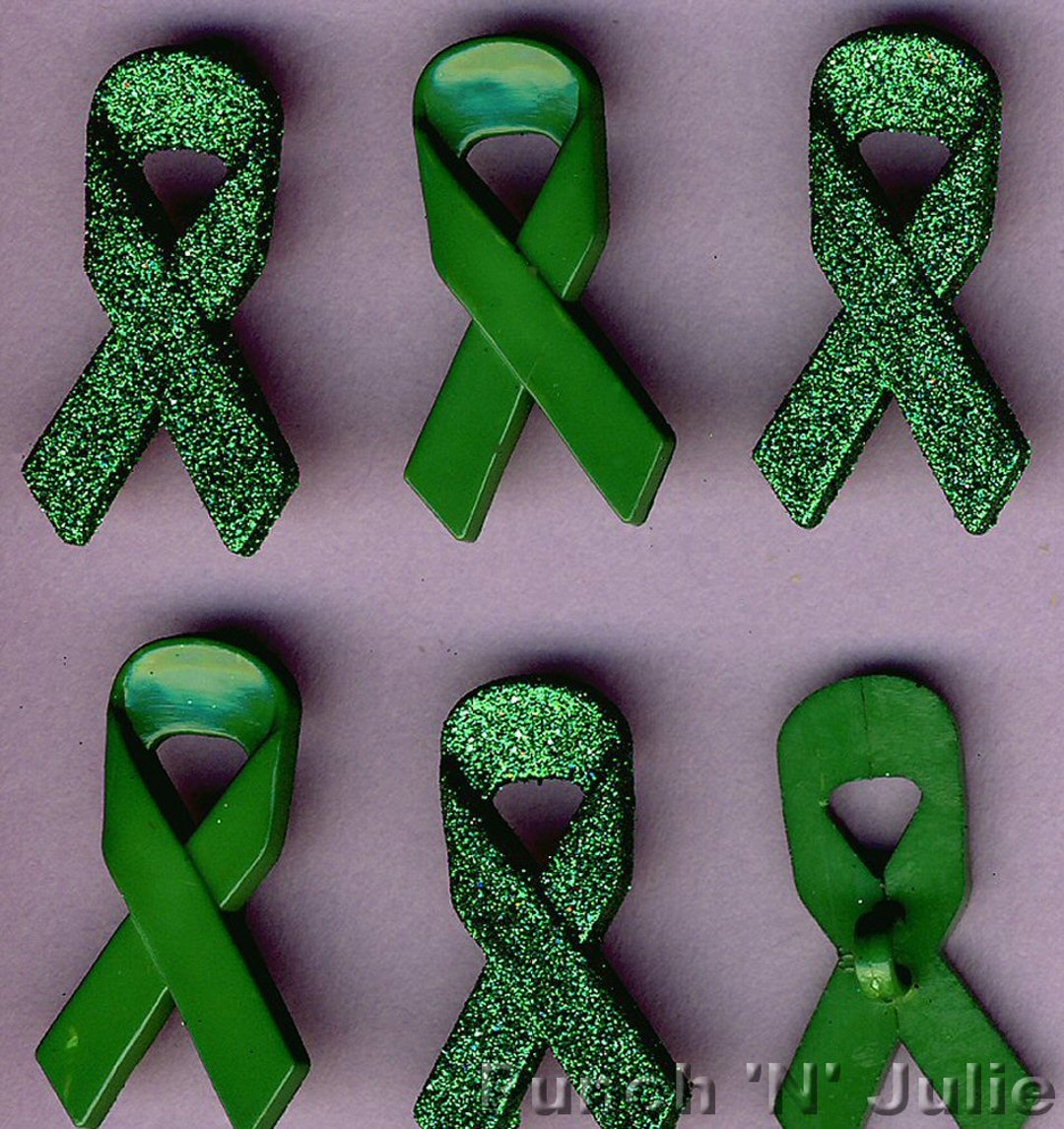 GREEN AWARENESS RIBBONS Depression Celiac Disease Dress It up Craft ...