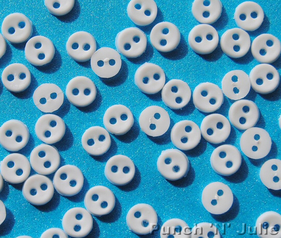 White MICRO MINI ROUND Craft Buttons Doll Tiny Wedding - Etsy