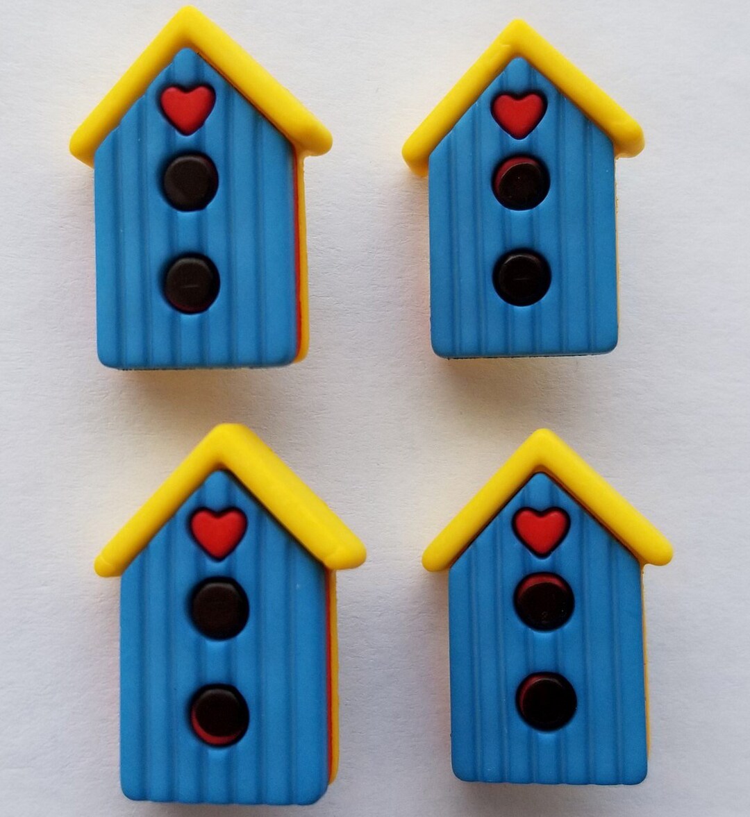Craft Buttons Galore BLUE BIRDHOUSES Bird House Garden Spring Fling ...