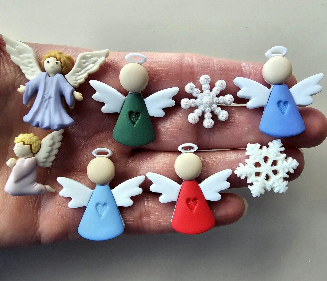 Craft Buttons CHRISTMAS ANGEL Nativity Scandinavian Church Card Making Sewing Knitting Jewellery ...