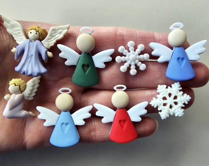 Craft Buttons CHRISTMAS ANGEL Nativity Scandinavian Church Card Making ...