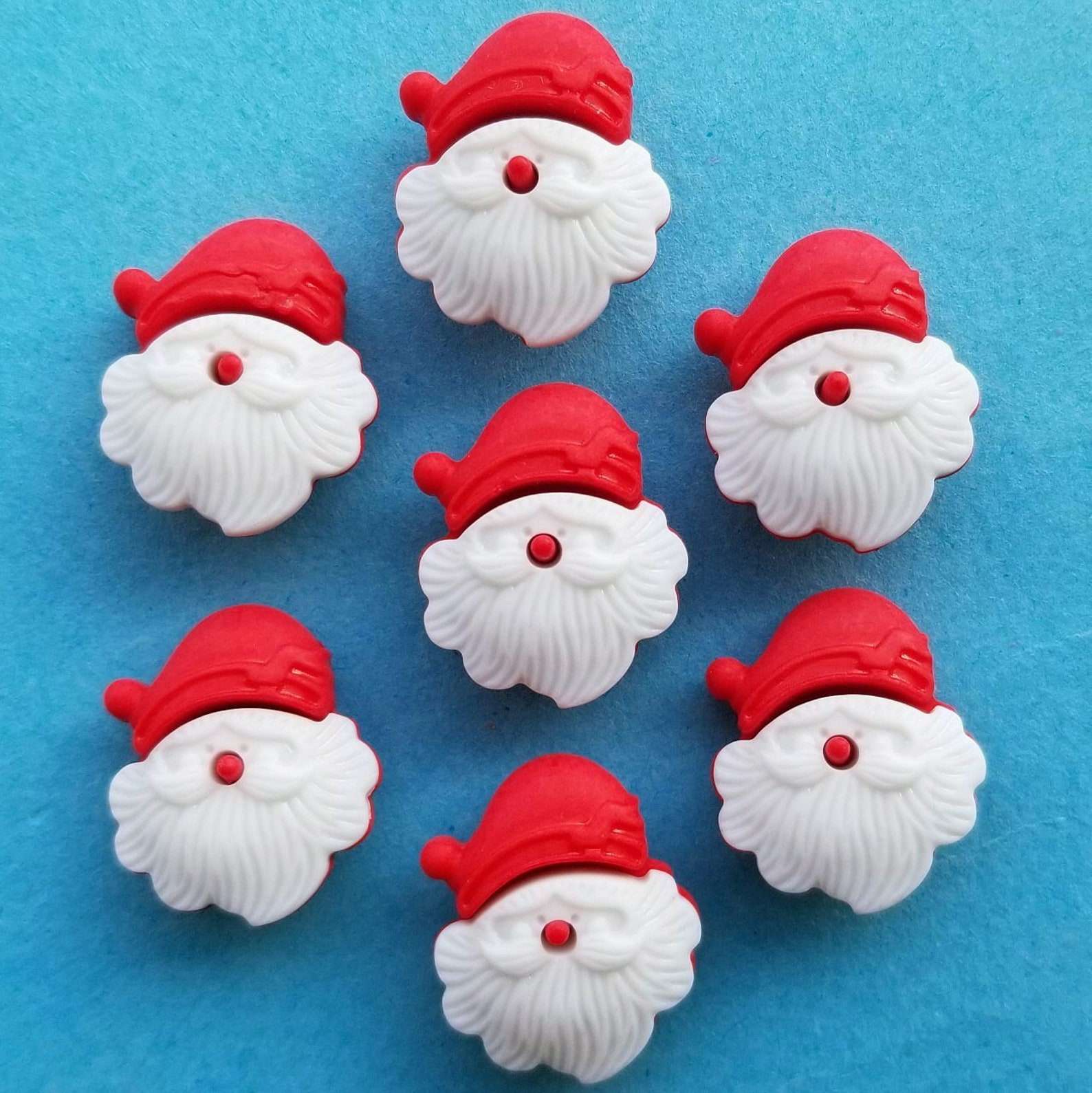 Craft Buttons SANTA CLAUS HEADS Father Christmas Face Red - Etsy