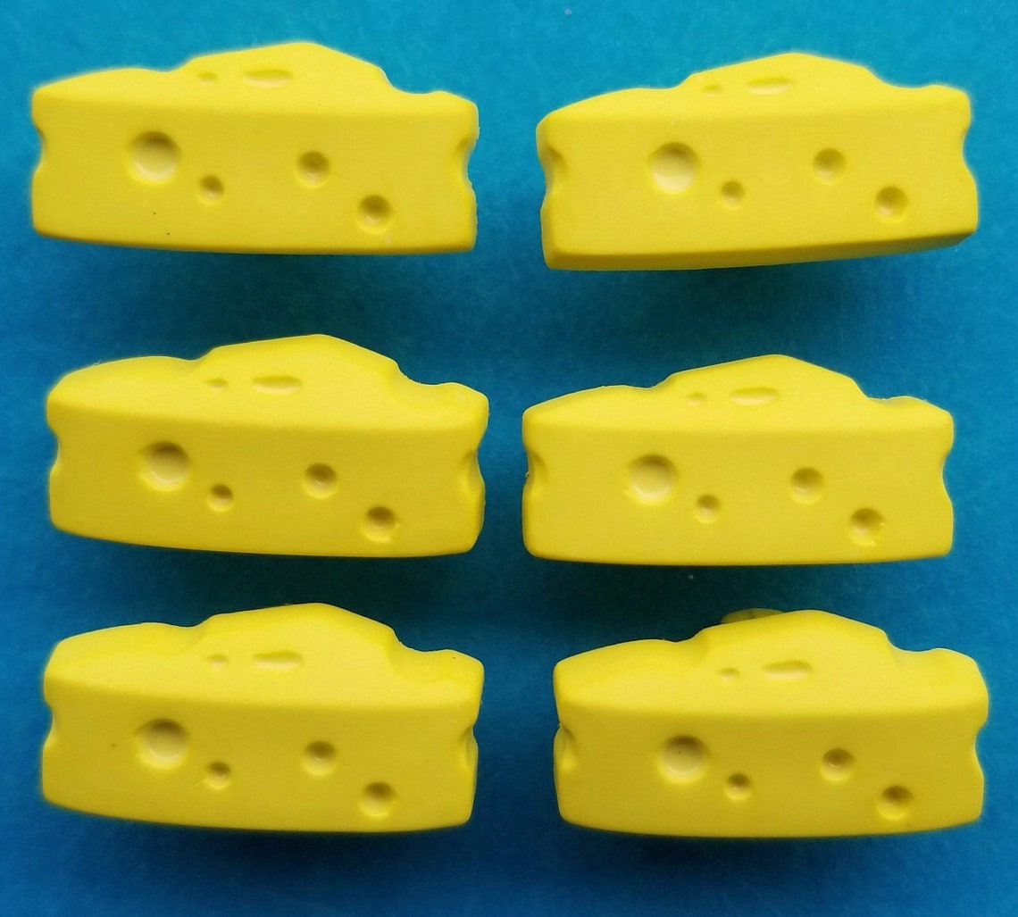 Craft Buttons YELLOW CHEESE Junk Food Block of Cheddar Edam - Etsy