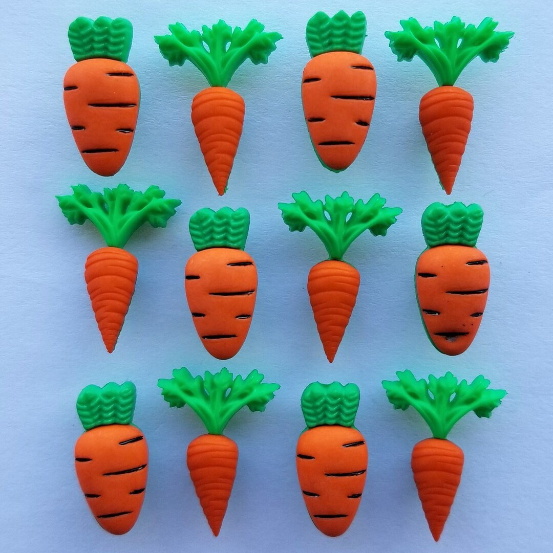 Craft Buttons CARROT CROP Easter Bunny Snowman Christmas Vegetables ...
