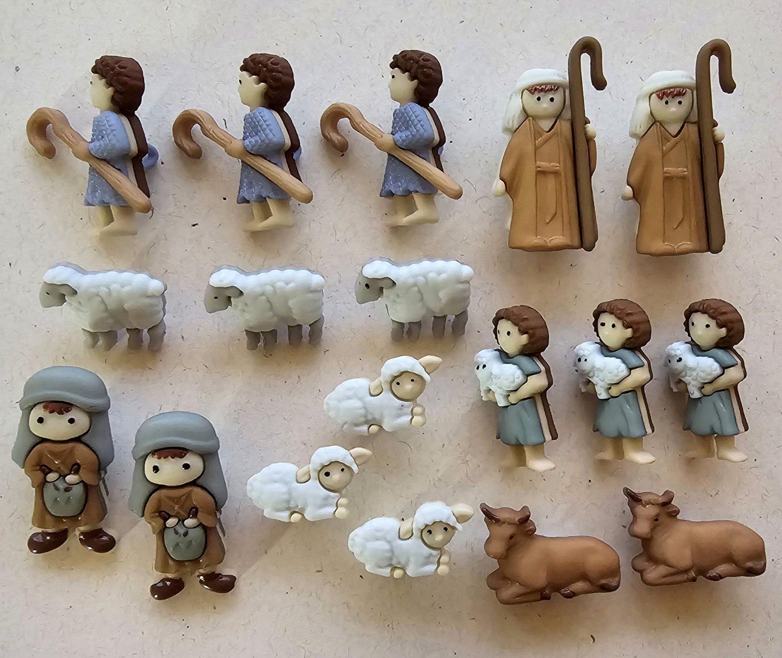 18 X Craft Buttons NATIVITY SCENE Christmas Baby Jesus Christ Mary ...