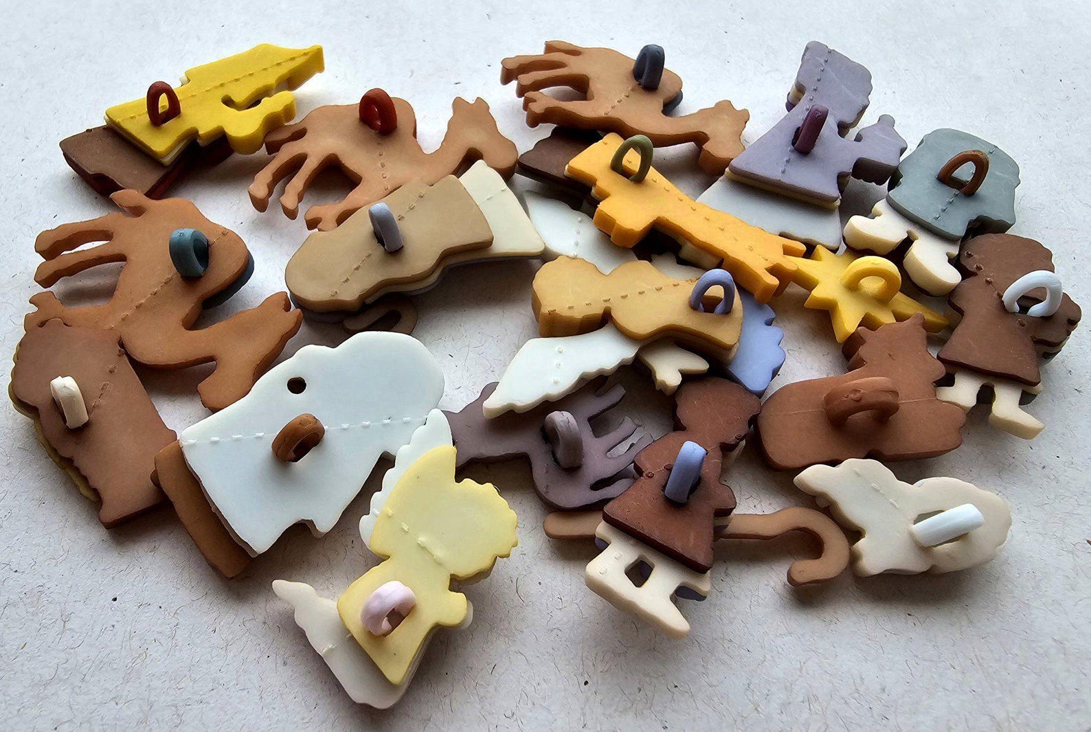 18 X Craft Buttons NATIVITY SCENE Christmas Baby Jesus Christ Mary ...