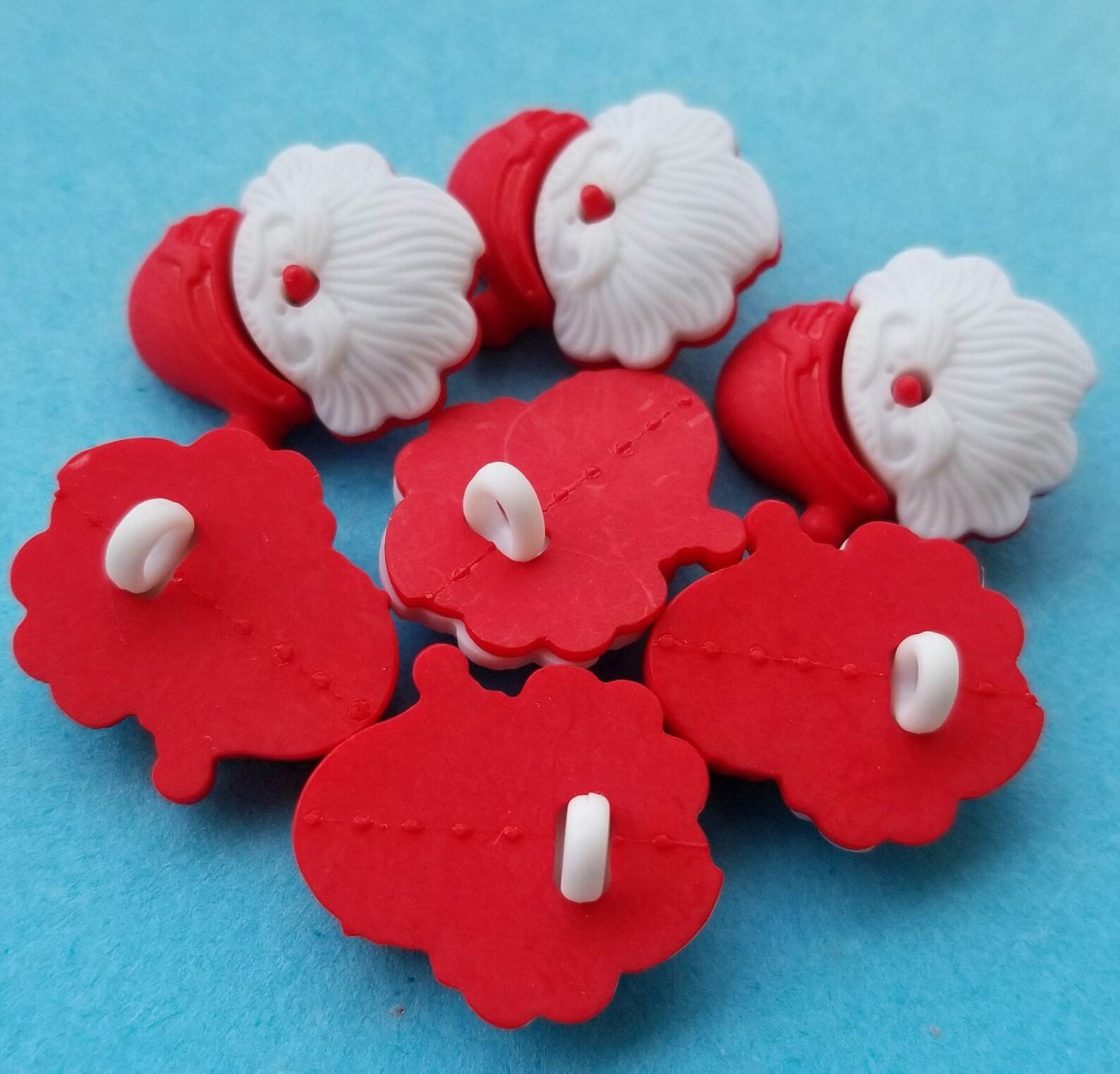 Craft Buttons SANTA CLAUS HEADS Father Christmas Face Red - Etsy