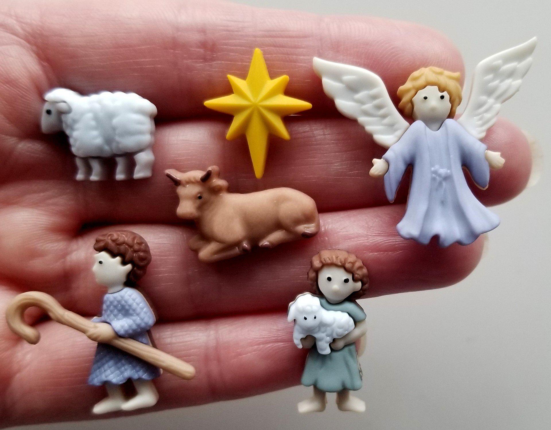 Craft Buttons NATIVITY Christmas Baby Jesus Christ Mary Joseph Three ...