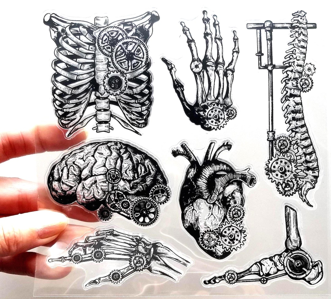 Clear Stamps STEAMPUNK BODY PARTS Rubber Stamping Card Making ...