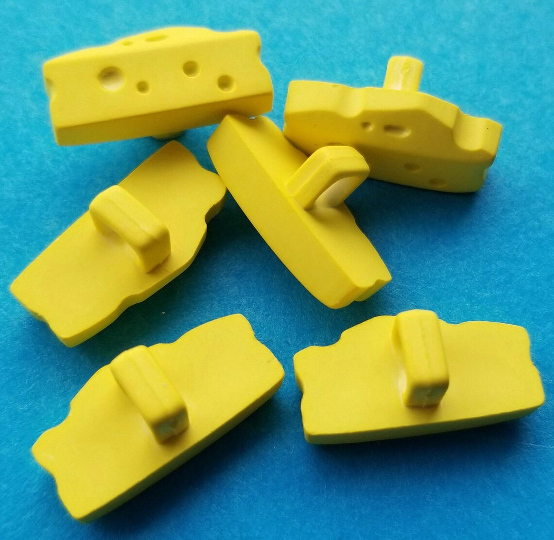 Craft Buttons YELLOW CHEESE Junk Food Block of Cheddar Edam - Etsy