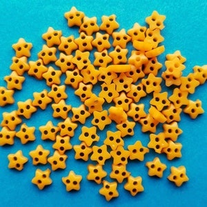 Craft Buttons ITTY BITTY YELLOW Stars Christmas 6mm Tiny Micro Mini ...