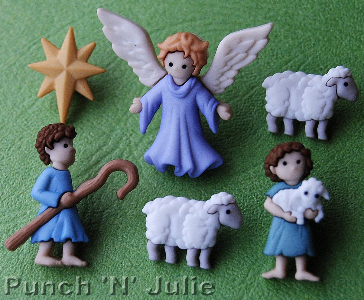 Craft Buttons THE GOOD SHEPHERD Christmas Nativity Star Lamb | Etsy