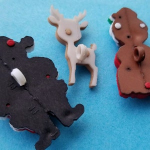 Craft Buttons MR and MRS CLAUS Father Christmas Santa Suit Reindeer ...