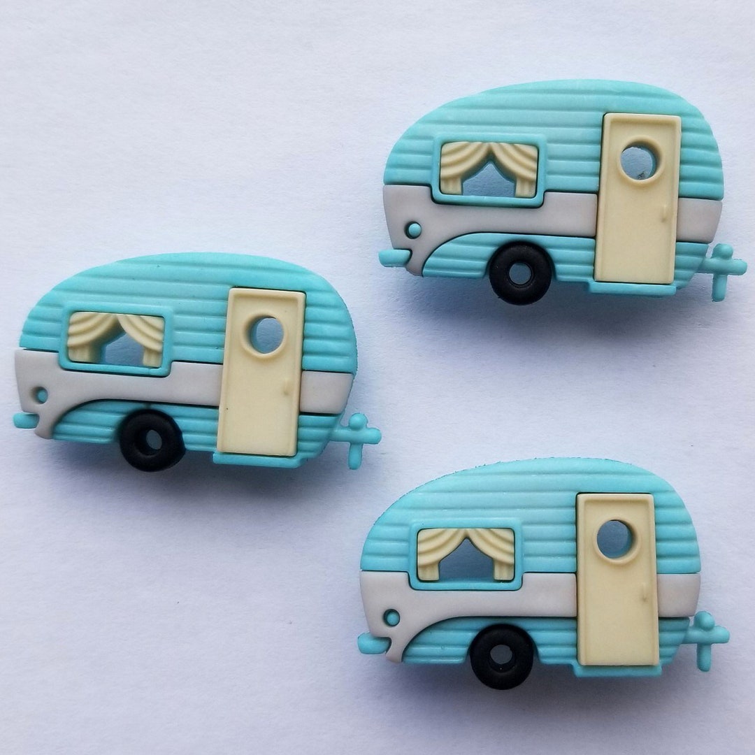 Craft Buttons CARAVAN Camper Van Dress It up Camping Holiday Card ...