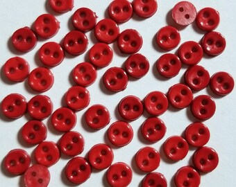 Tiny Red Buttons | Etsy