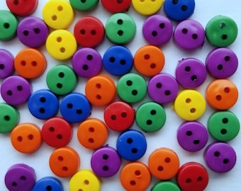 Micro Mini Craft Buttons HOT PINK HEARTS Bright Baby Girl Quilting ...