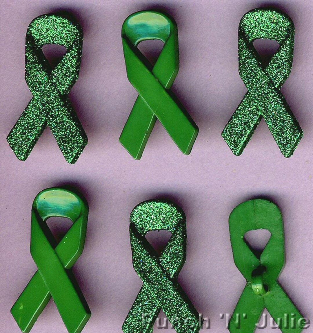 GREEN AWARENESS RIBBONS - Depression Celiac Disease Dress It up Craft ...
