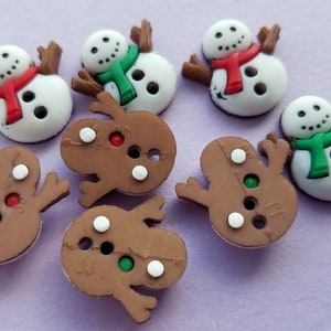 Craft Buttons SEW CUTE SNOWMEN Christmas Snowman Snow Winter Novelty ...