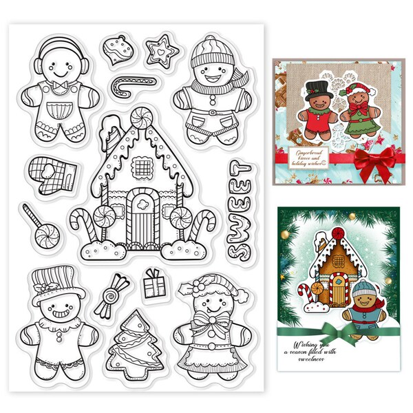Gingerbread House Christmas Stamps - Etsy