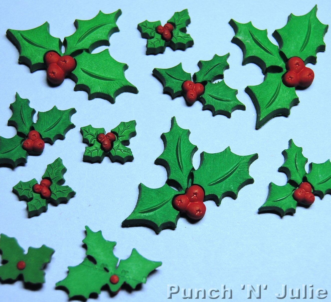 HOLLY JOLLY CHRISTMAS Plastic Craft Embellishments Green - Etsy