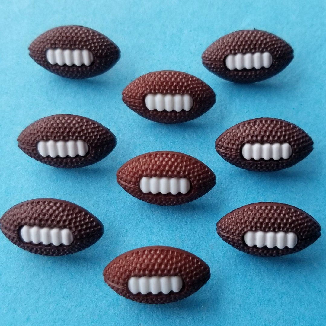 Craft Buttons AMERICAN FOOTBALLS Sport Brown Ball Rugby Player Boy Man ...