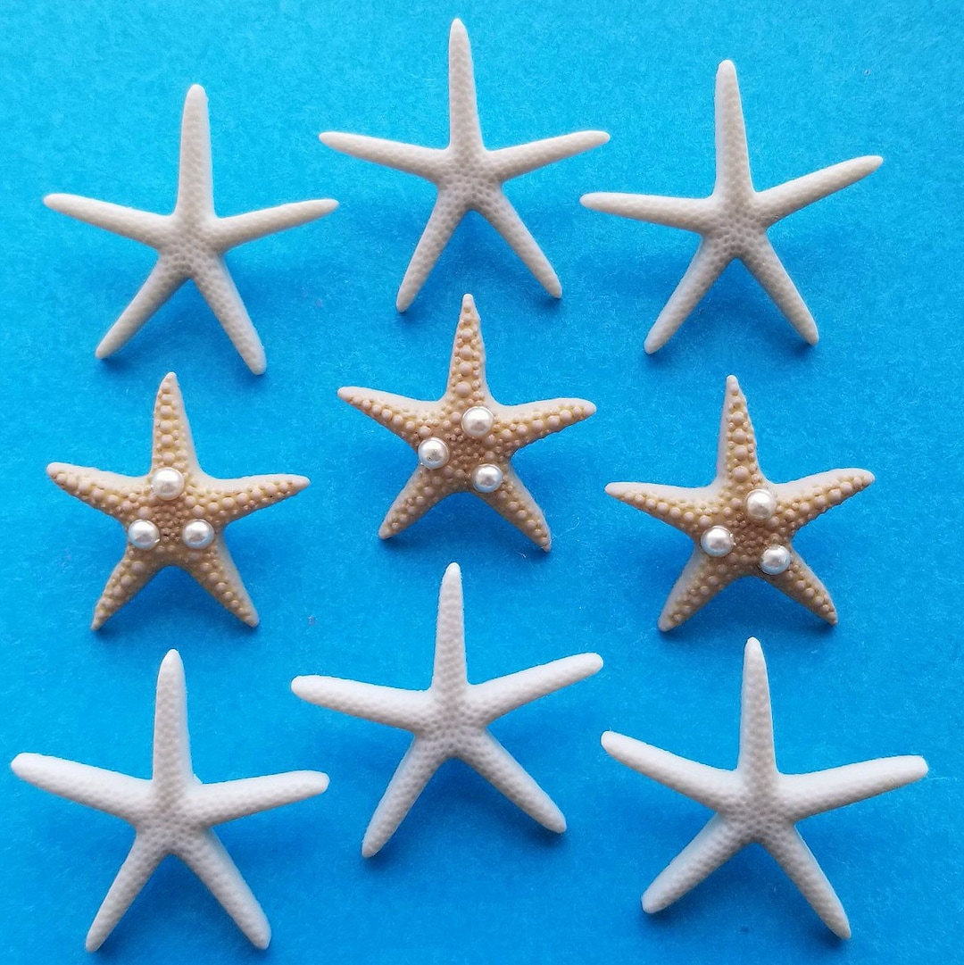 Craft Buttons STARFISH WISHES Star Fish Sea Pearl Ocean Marine Animal ...