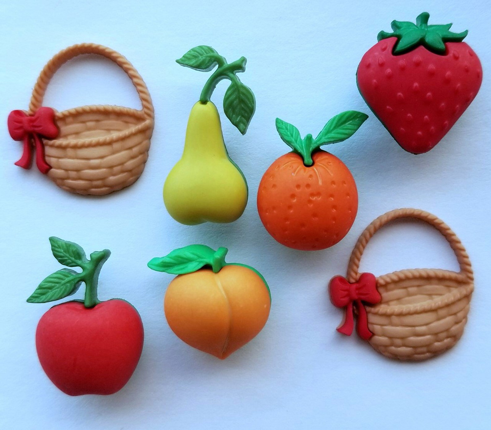 FRUIT BASKET Craft Buttons Apple Orange Pear Strawberry Picnic Etsy fruit-basket-craft-buttons-apple-orange-pear-strawberry-picnic-etsy